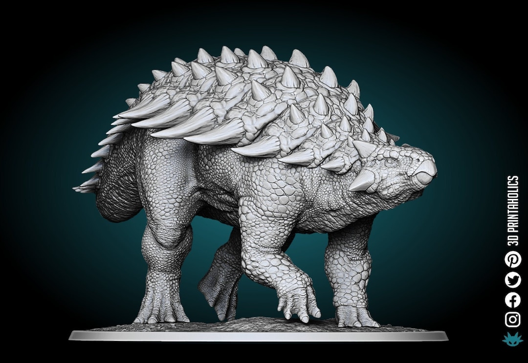 Ankylosaurus - Premium Plant Based Resin 3D Printed Miniature, Tabletop ...
