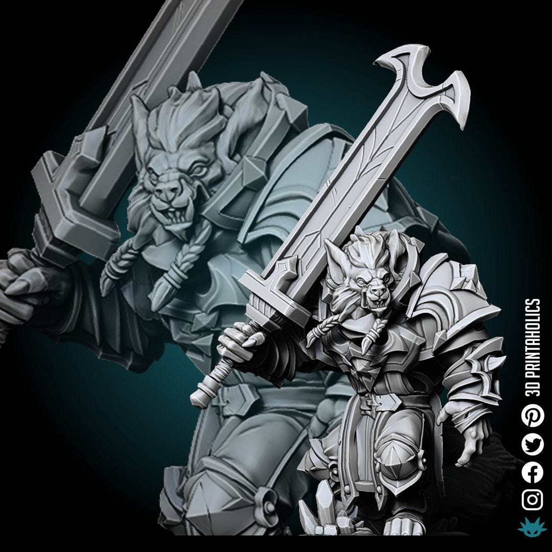 Worgen Warrior - Premium Plant Based Resin 3D Printed Miniature ...