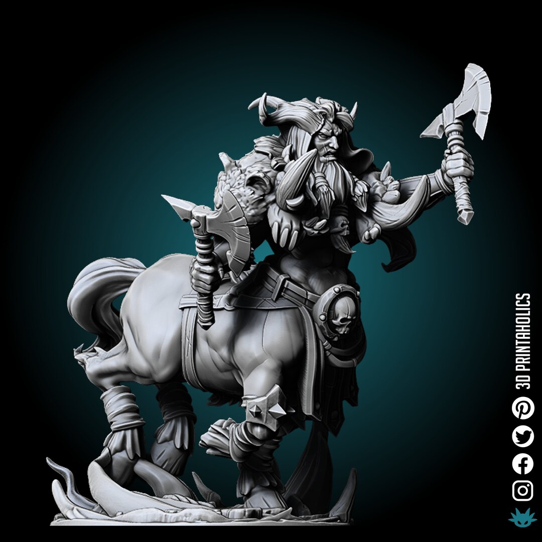Centaur Barbarian Premium Plant Based Resin 3D Printed - Etsy