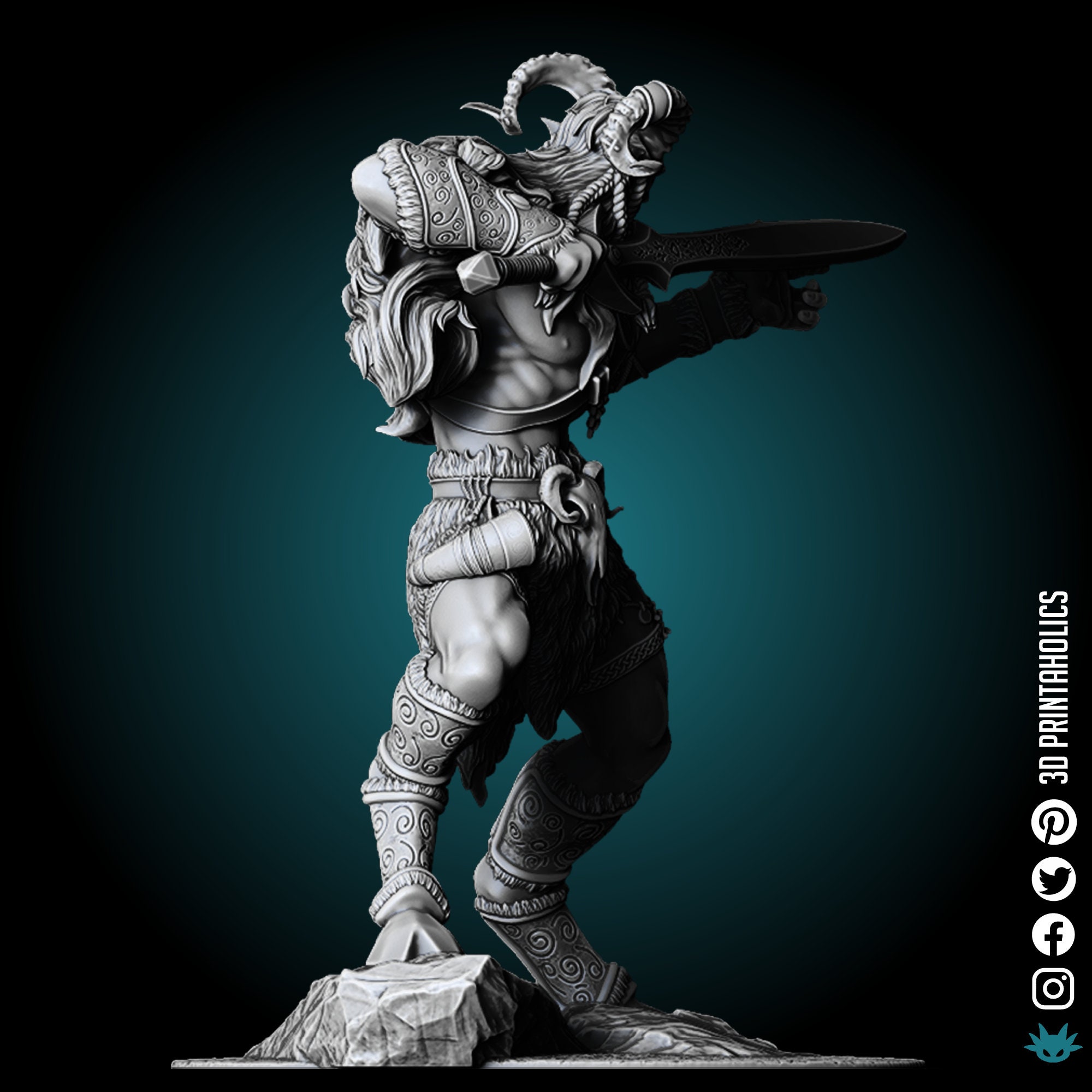 Satyr/faun Hunter Premium 4k Plant Based Resin 3D Printed - Etsy