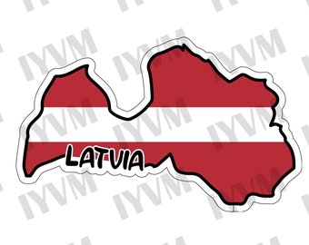 Latvia Flag Sticker - Etsy