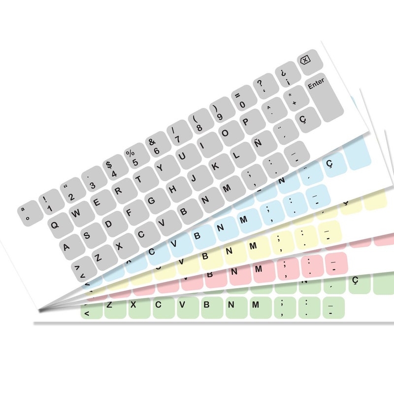 Spanish Keyboard Stickers - Etsy