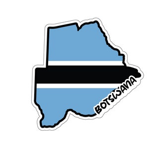 Botswana Map Flag Sticker Decal - Etsy