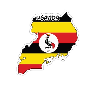 Uganda Map Flag Sticker Decal - Etsy
