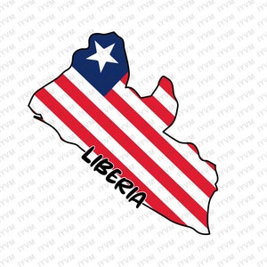 Liberia Map Iron on Heat Transfer Vinyl HTV / Republic of Liberia ...