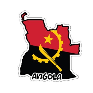 Angola Map Flag Sticker Decal - Etsy
