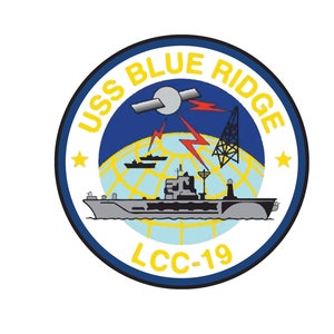 USS Blue Ridge LCC-19 Badge Sticker Decal Blue Ridge Class Amphibious ...