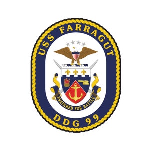 USS Farragut DDG-99 Badge Sticker Decal Arleigh Burke Class Destroyer ...