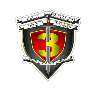 Stickers Decal for US Marine Corps Badge 1st Battalion 3rd Marines Lava ...
