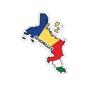 Seychelles Map Flag Sticker Decal - Etsy