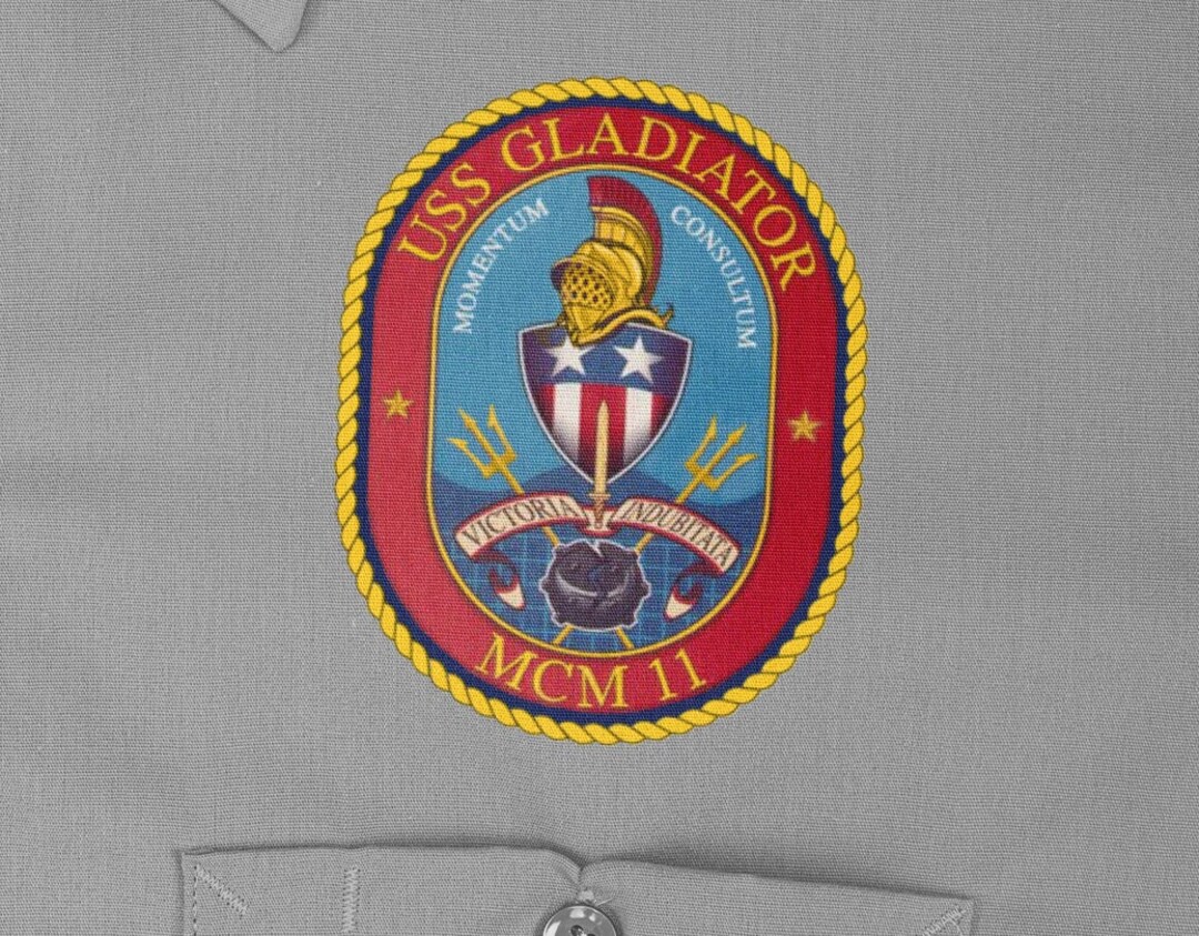 USS Gladiator MCM-11 Badge Iron on Heat Transfer Vinyl HTV Avenger ...
