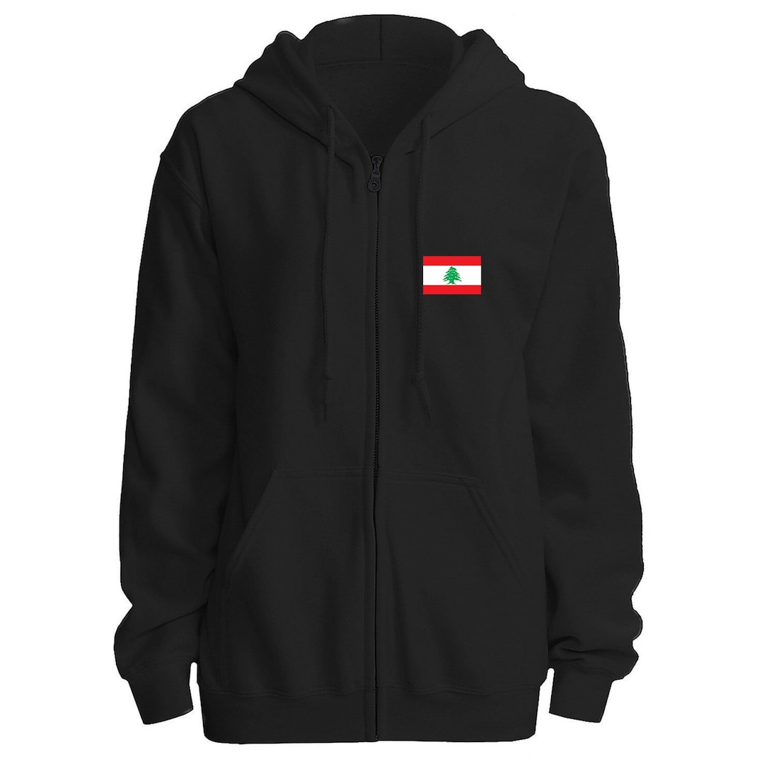 Lebanon Flag Unisex Full-zip Hoodie / Republic of Lebanon / Lebanese Republic / Beirut ...