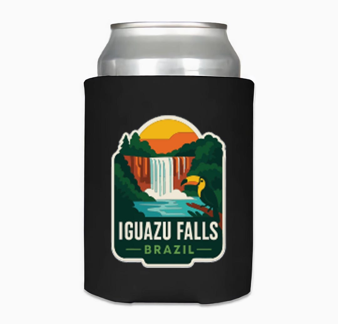 Iguazu Falls Brazil Neoprene Can Cooler Insulation Foam Die-cut City ...