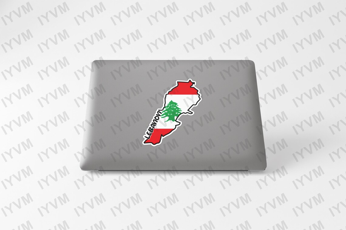 Lebanon Map Flag Sticker Decal / Republic of Lebanon / | Etsy