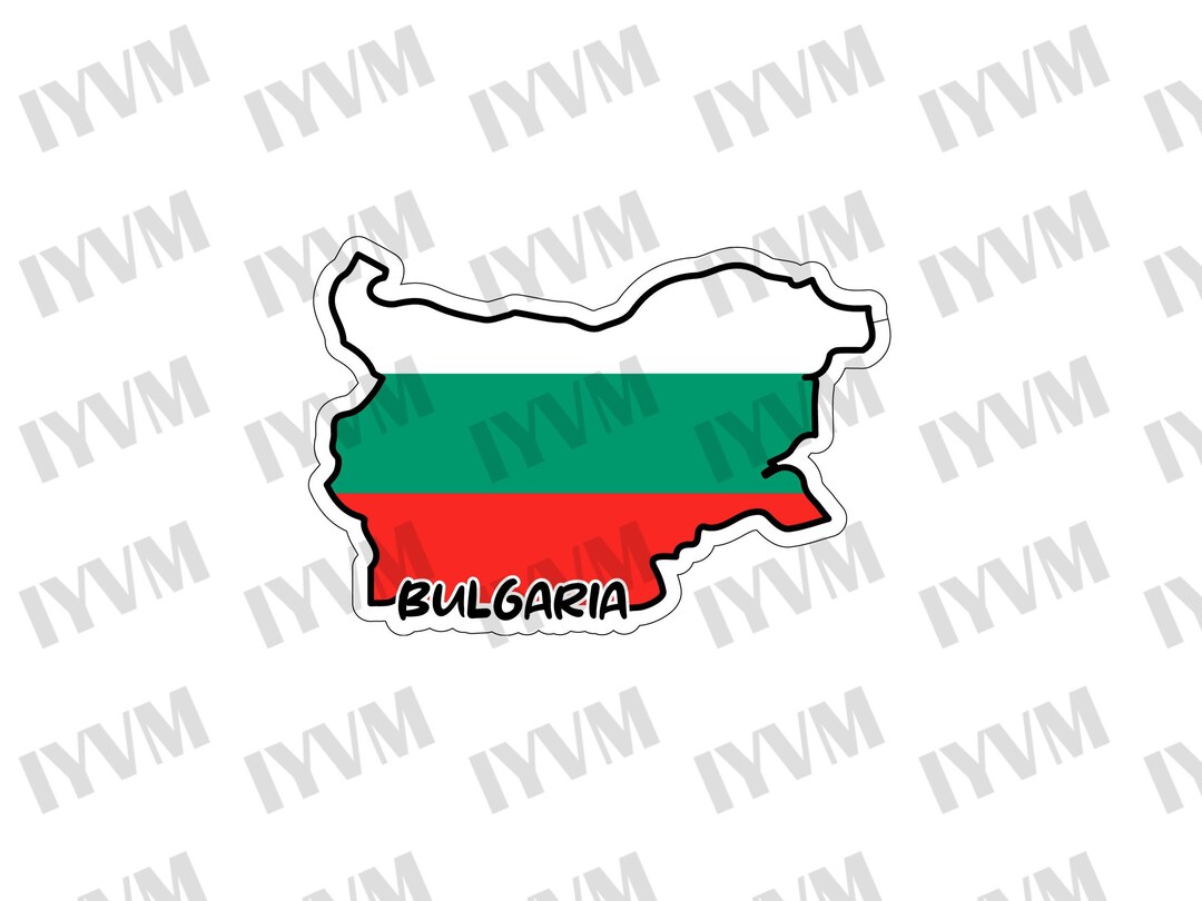 Bulgaria Map Flag Sticker Decal / Sofia / Republic of Bulgaria ...