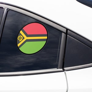 Vanuatu Flag Circle Sticker Decal - Etsy