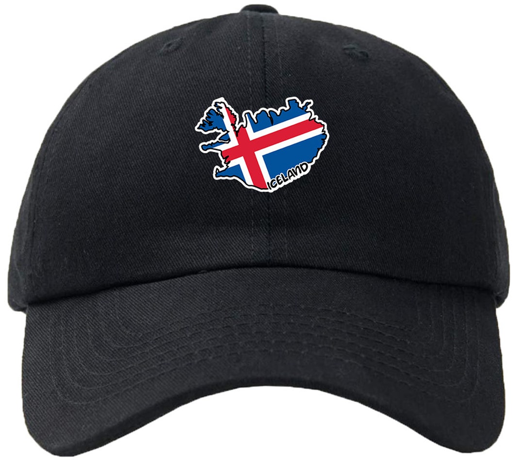 Iceland Map Flag Baseball Cap Hat Hook & Loop Closure - Etsy