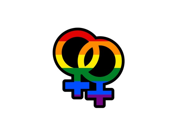 Double Female Gender Symbol Sticker Decal Pride Flag LGBTQ Gay - Etsy