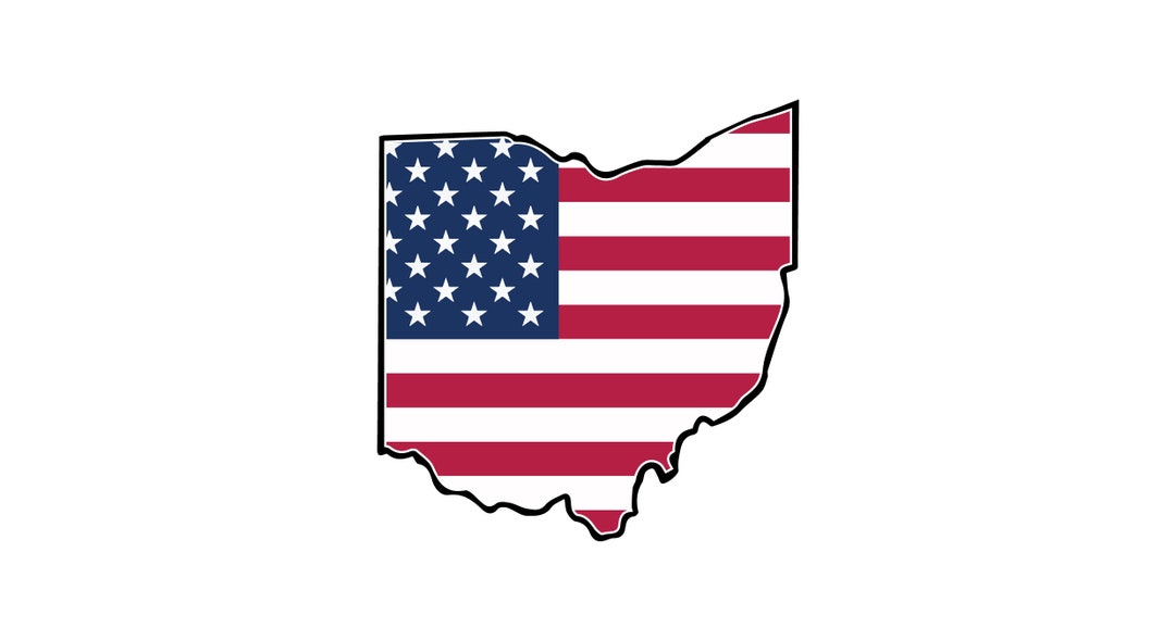 State of Ohio American Flag Sticker Decal USA Ohio State Columbus the ...