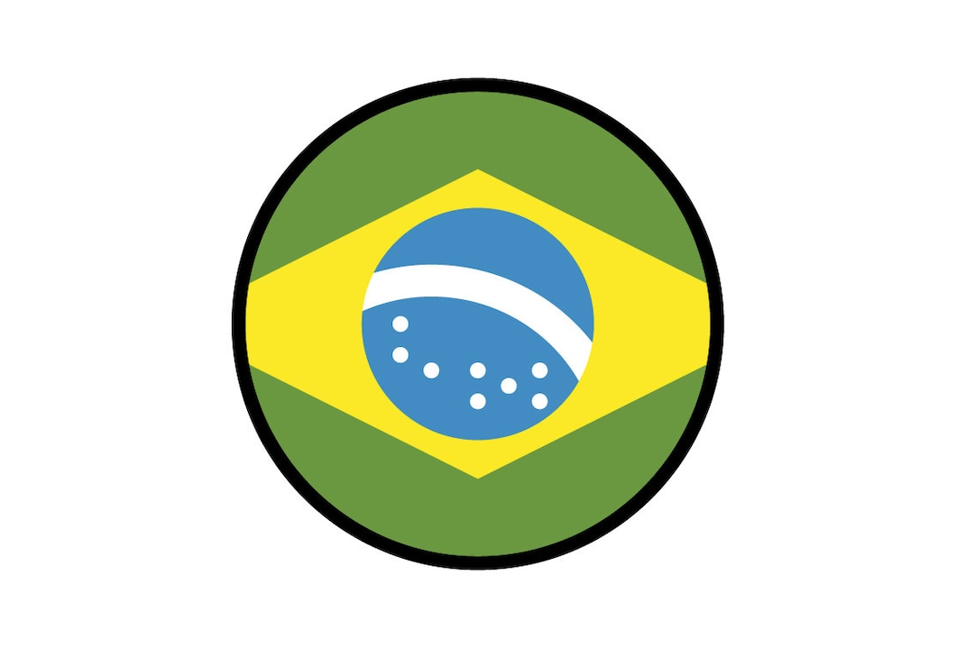Brazil Flag Circle Sticker Decal - Etsy