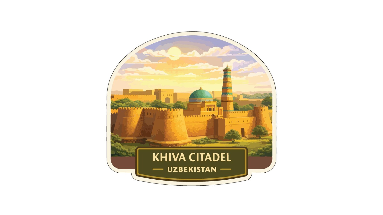 Khiva Citadel Uzbekistan Sticker Decal Vinyl Die-cut World Heritage ...