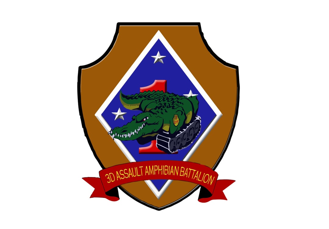 US Marine Corps Badge Sticker Decal 3rd Assault Amphibian Battalion 3rd ...