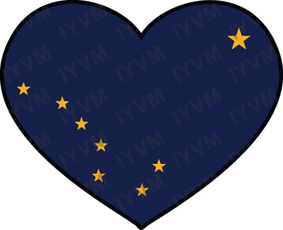 State of Alaska Flag Heart Sticker Decal USA Alaska State - Etsy
