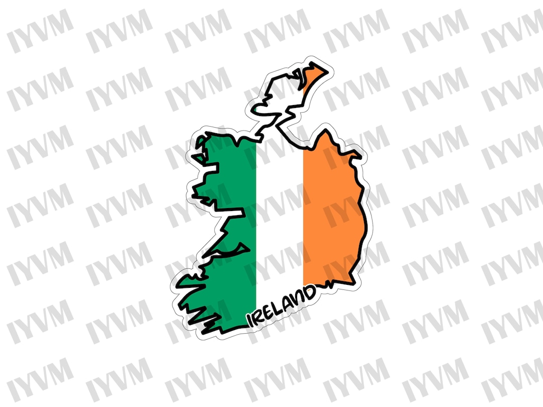 Ireland Map Flag Sticker Decal / Éire / Airlann / Northern Ireland ...
