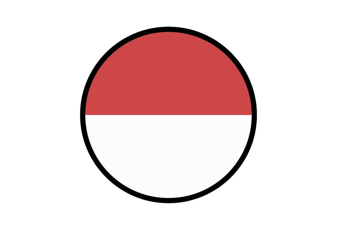 Monaco Flag Circle Sticker Decal - Etsy