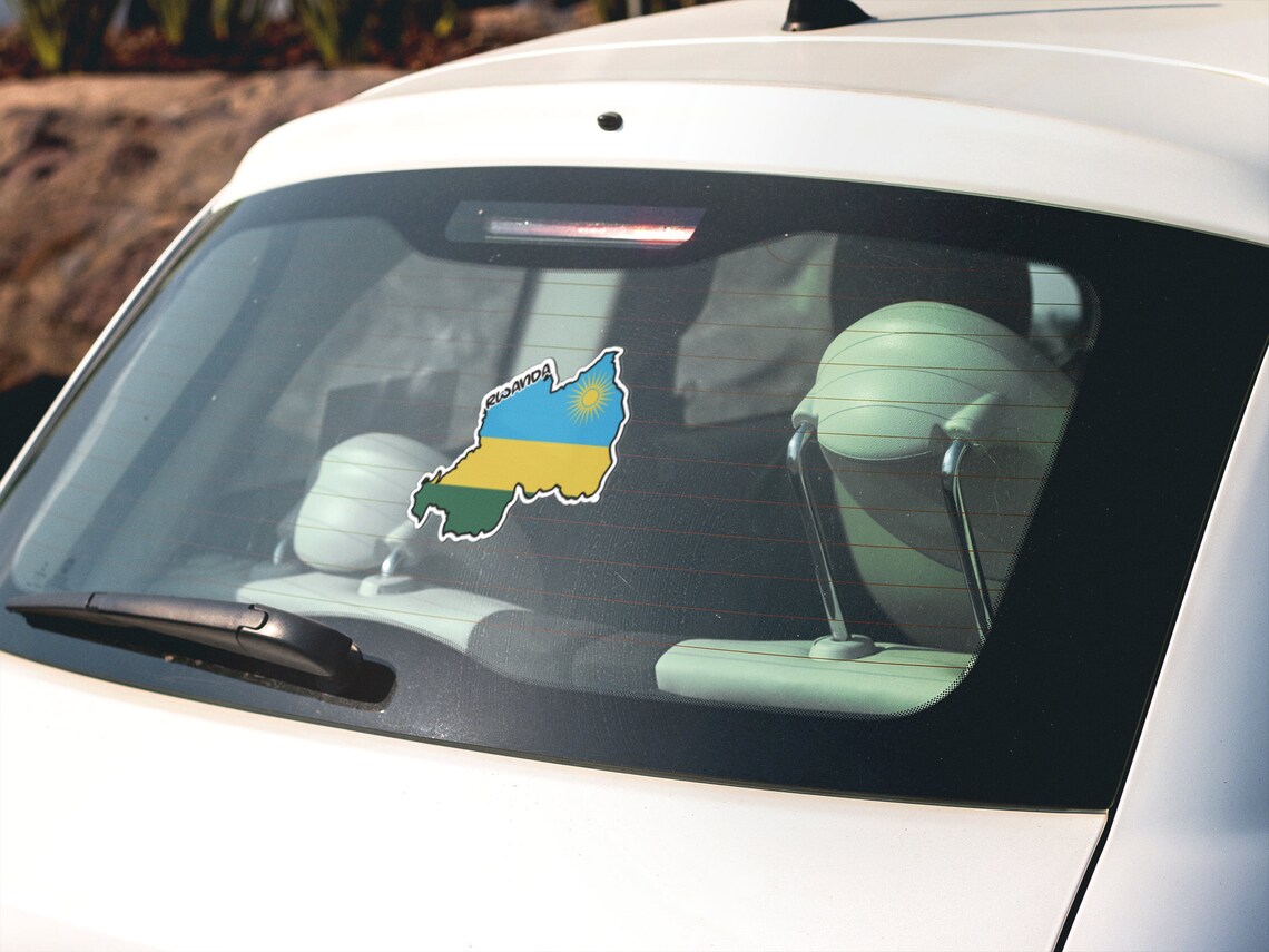 Rwanda Map Flag Sticker Decal - Etsy