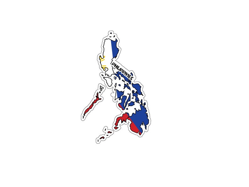 Philippines Map Flag Sticker Decal - Etsy
