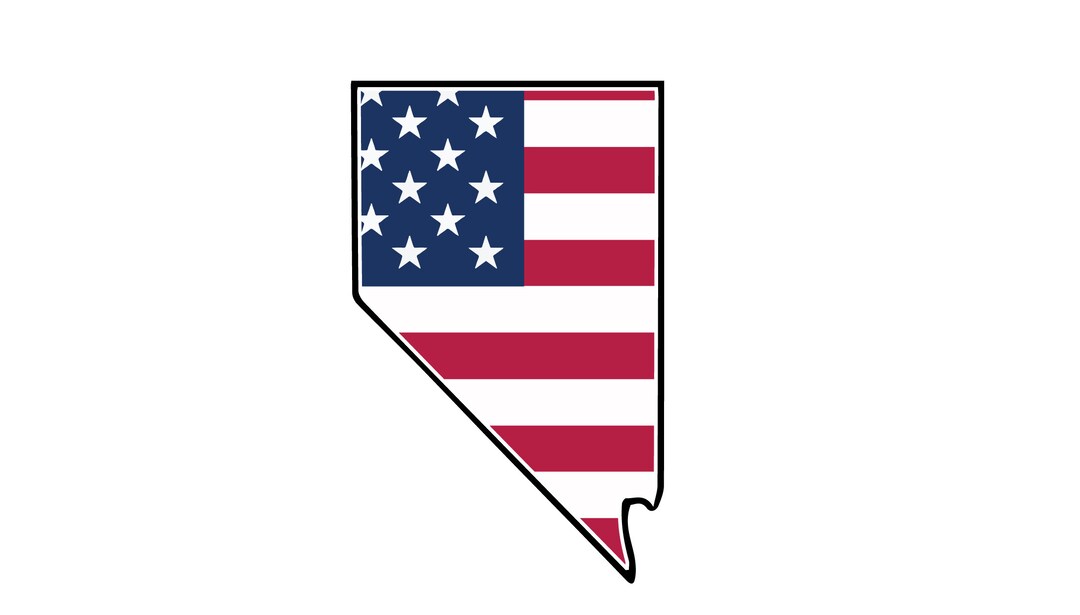 State of Nevada American Flag Sticker Decal USA Nevada State Carson ...