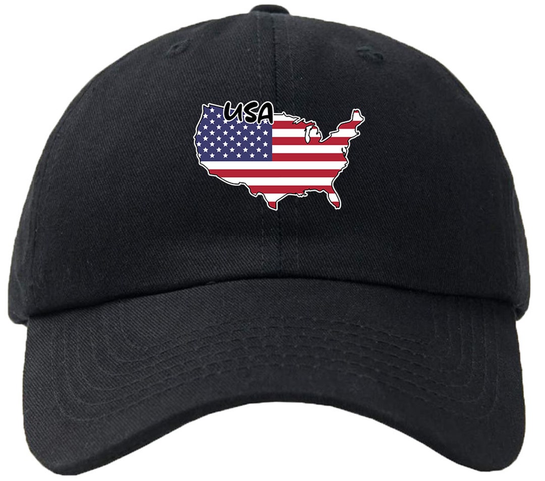 United States Map Flag Baseball Cap Hat Hook & Loop Closure - Etsy
