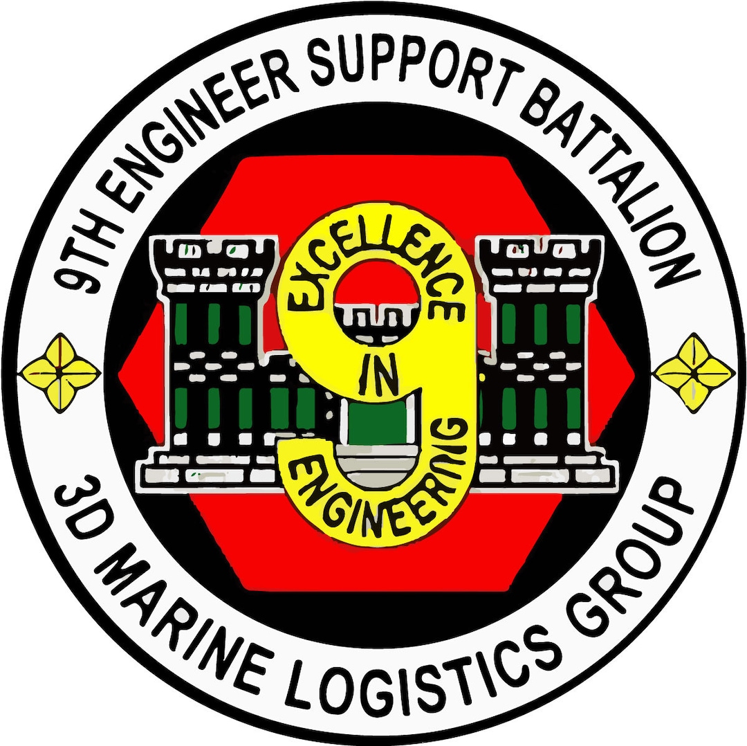 US Marine Corps Badge Sticker Decal 9th Engineer Support Battalion Car ...