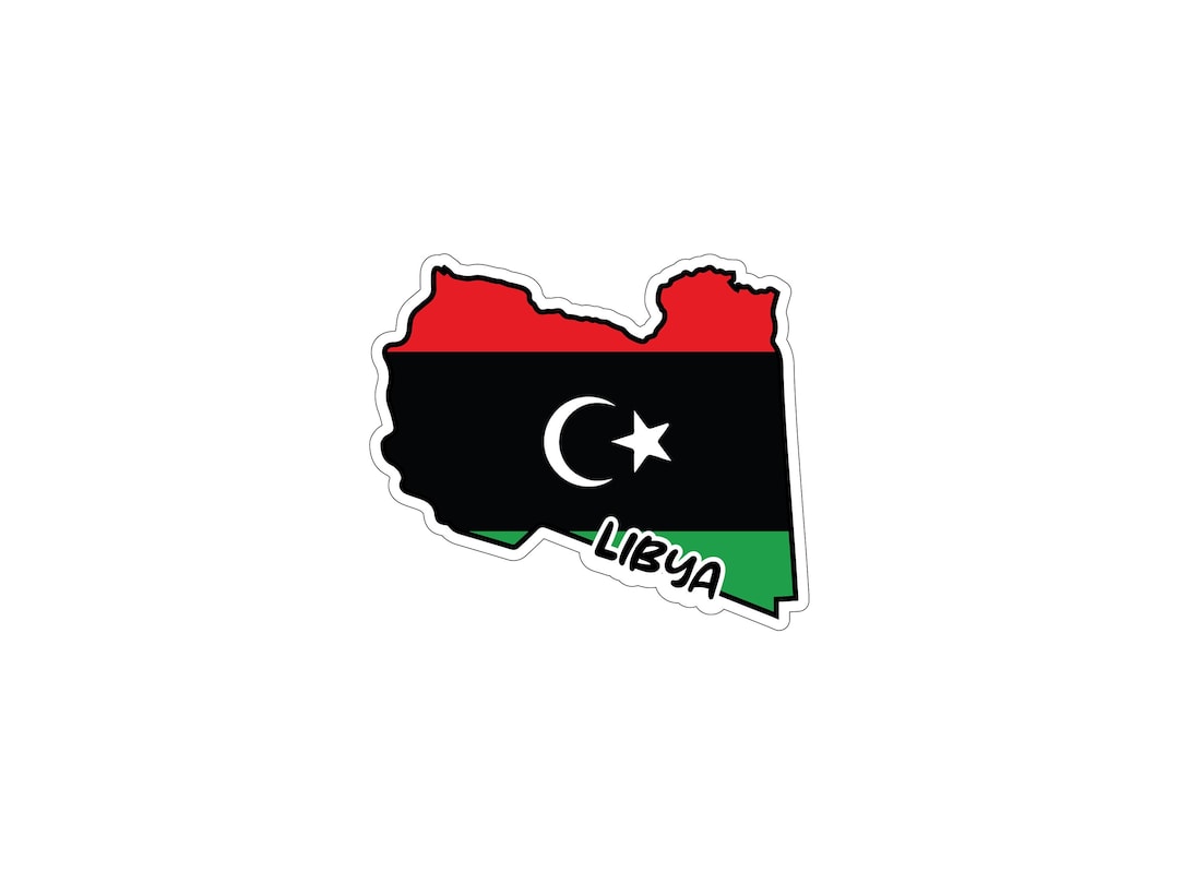 Libya Map Flag Sticker Decal - Etsy