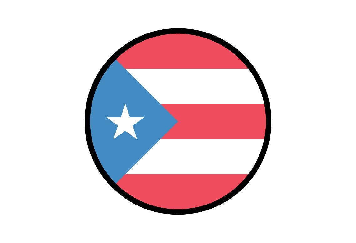 Puerto Rico Flag Circle Sticker Decal - Etsy