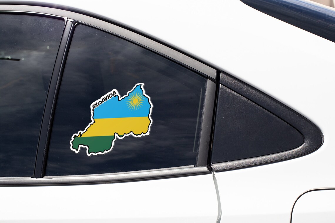 Rwanda Map Flag Sticker Decal - Etsy