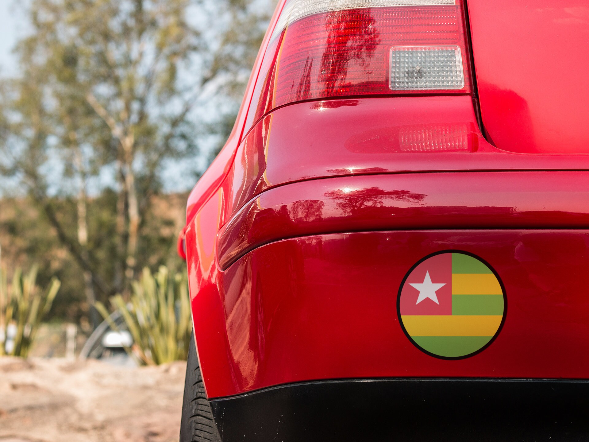 Togo Flag Circle Sticker Decal - Etsy
