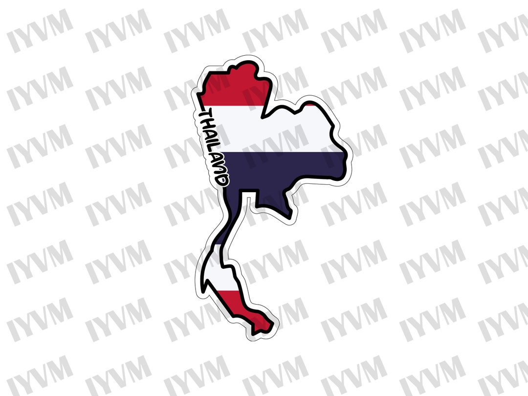 Thailand Map Flag Sticker Decal / Kingdom of Thailand / Siam / Bangkok ...