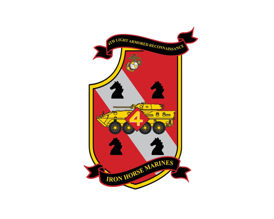 US Marine Corps Badge Sticker Decal 4th Light Armored Reconnaissance ...