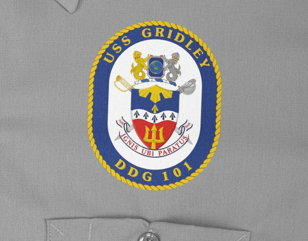 USS Gridley DDG-101 Badge Iron on Heat Transfer Vinyl HTV Arleigh Burke ...