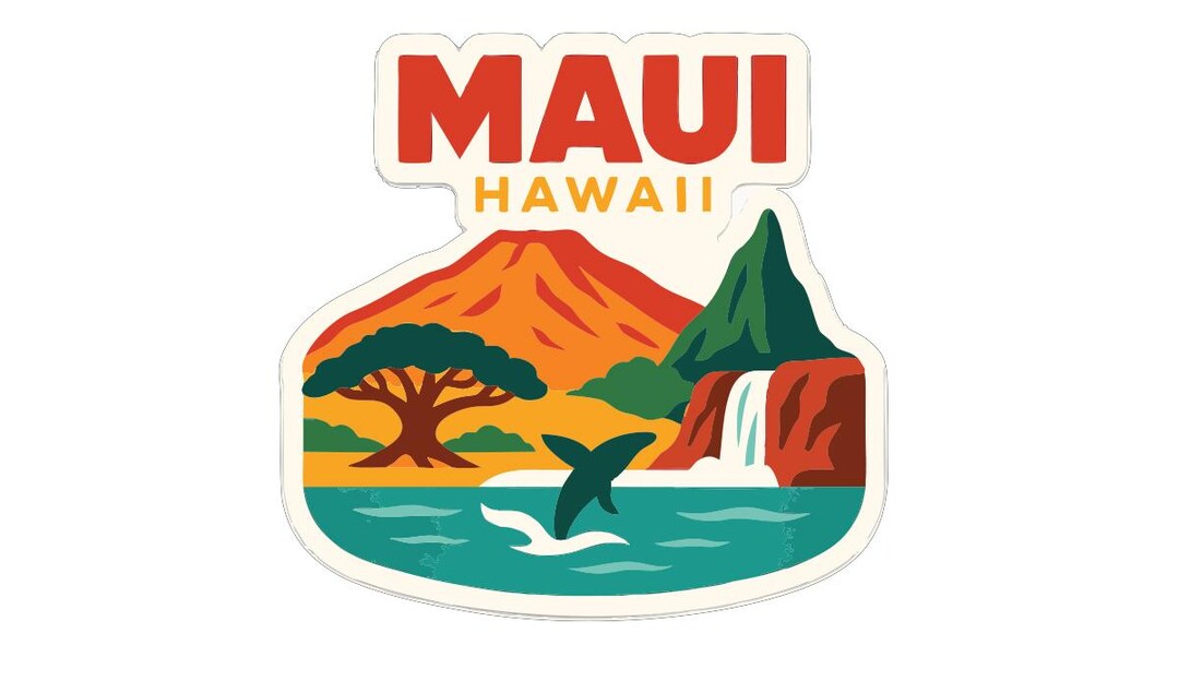 Maui Hawaii Sticker Decal Vinyl Die-cut City Skyline Landmark Design - Etsy