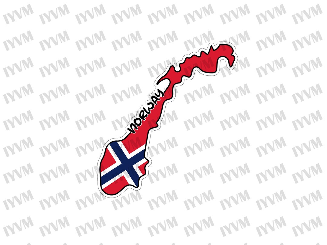 Norway Map Flag Sticker Decal / Norwegian / Kingdom of Norway / Oslo - Etsy