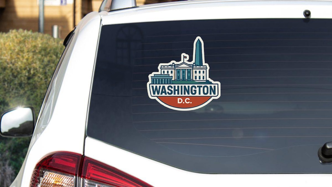 Washington DC Sticker Decal Vinyl Die-cut City Skyline Landmark Design ...