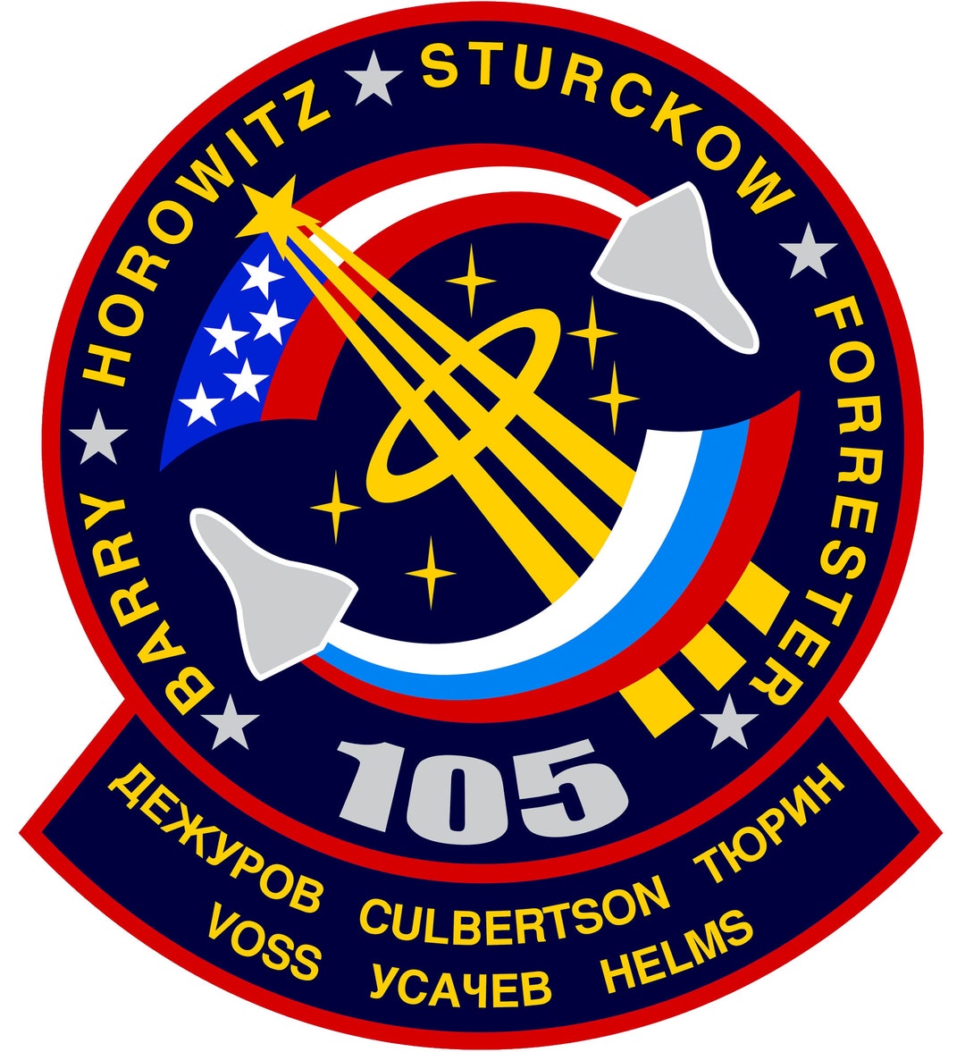 NASA STS-105 Mission Patch Sticker Decal Discovery NASA Space Shuttle ...