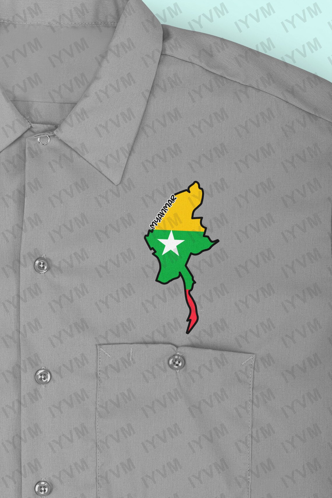 Myanmar Map Iron on Heat Transfer Vinyl HTV / Republic of the Union of ...