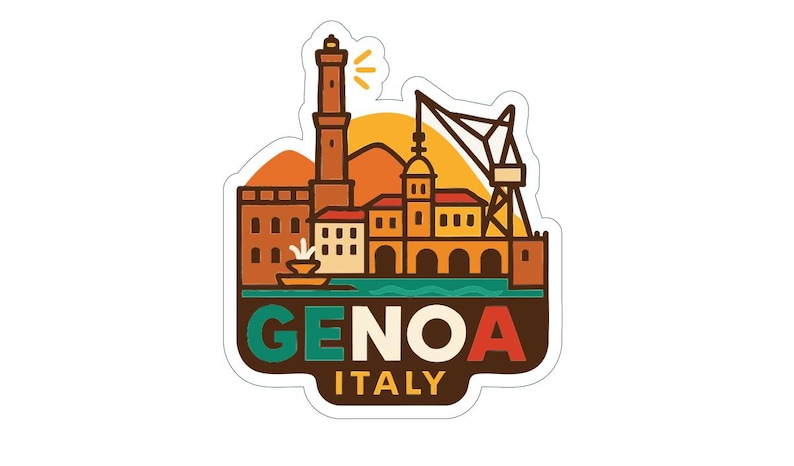 Genoa Italy Sticker Decal Vinyl Die-cut City Skyline Landmark Design - Etsy