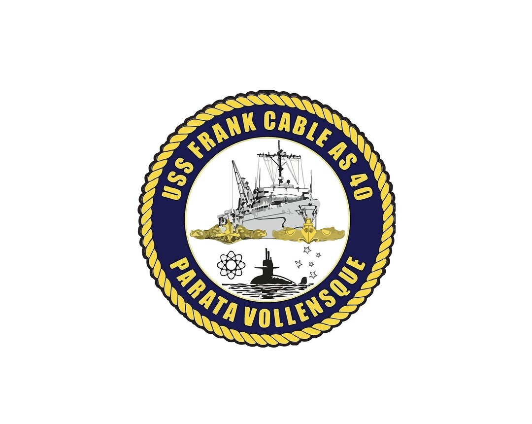 USS Frank Cable AS-40 Badge Sticker Decal Emory S. Land Class Submarine ...