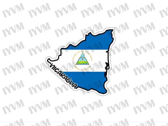 Nicaragua Map Flag Sticker Decal / Republic of Nicaragua / - Etsy