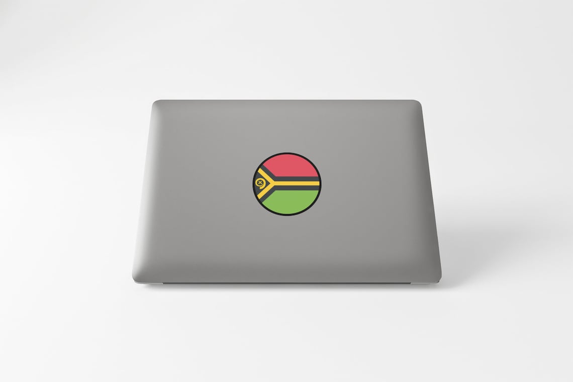 Vanuatu Flag Circle Sticker Decal - Etsy
